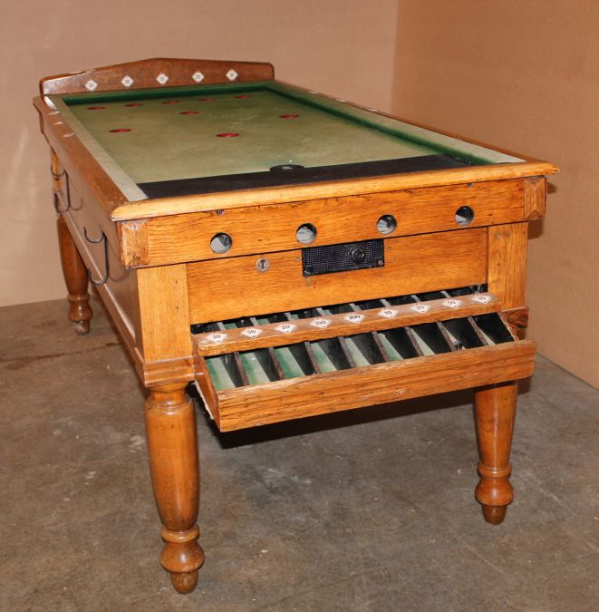 (M1054) Oak Turned Leg Bar Billiard Table